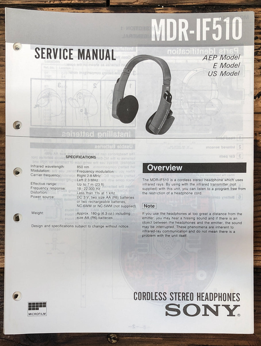 Headphones Service Manual *Original* – Vintage Audio Store - Vintage ...