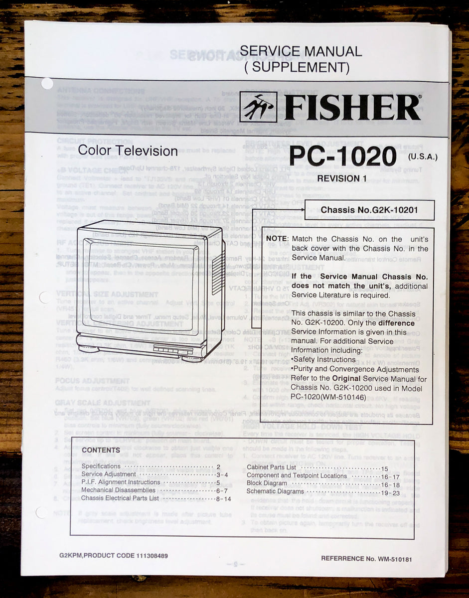 TV Service Manual *Original* – Vintage Audio Store - Vintage Service ...