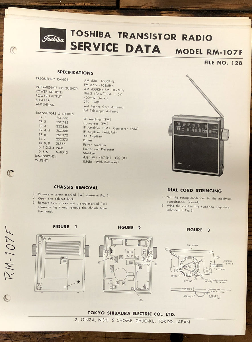 Radio Service Manual *Original* – Vintage Audio Store - Vintage Service ...