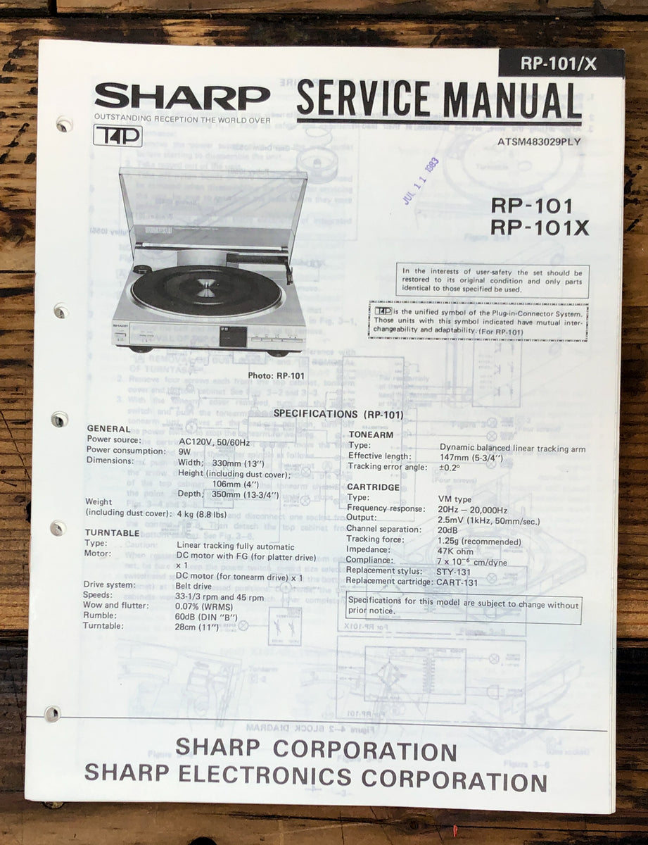 Record Player / Turntable Service Manual *Original* – Vintage Audio ...