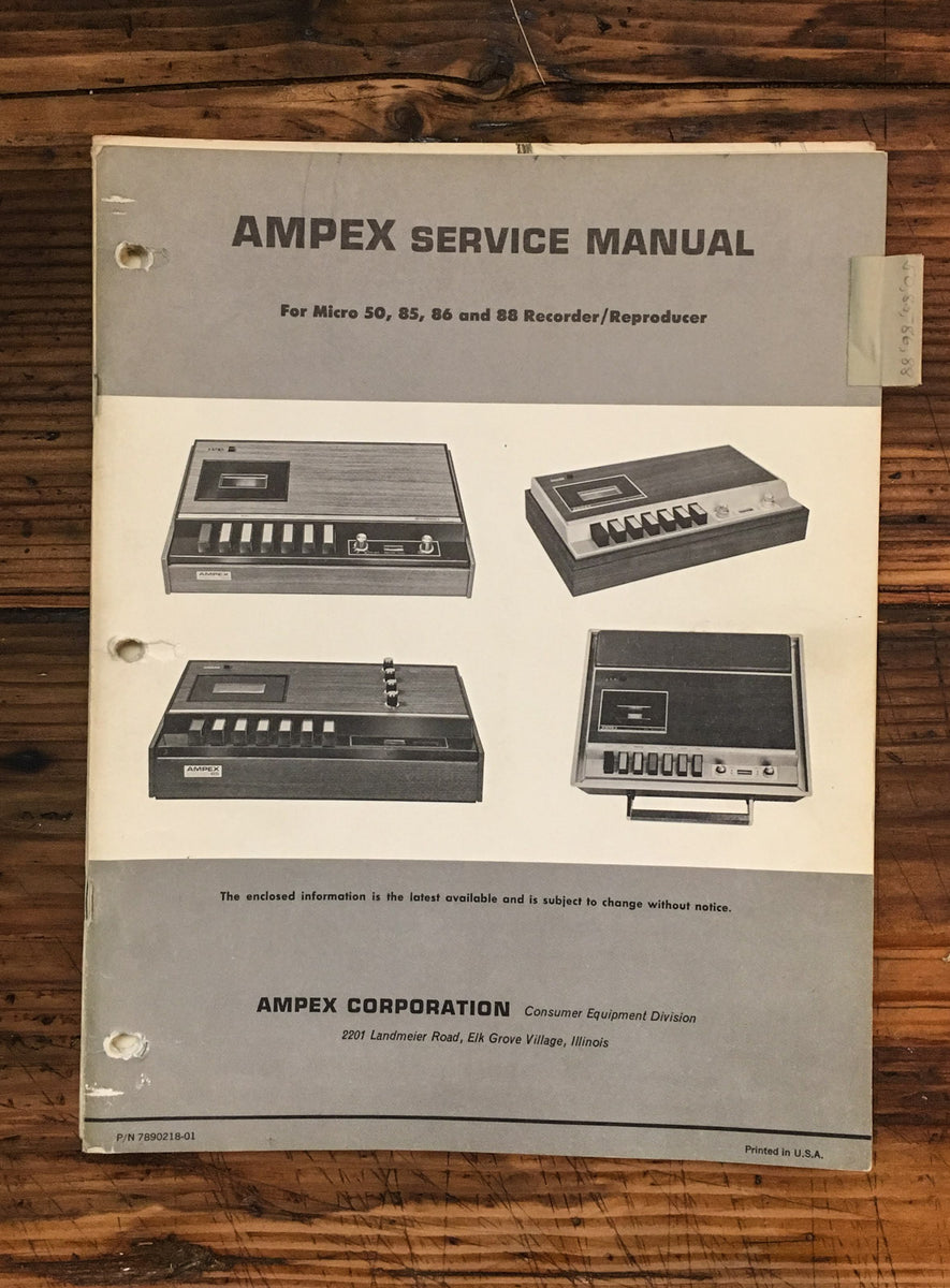Recorder / Reproducer Service Manual *Original* – Vintage Audio Store ...