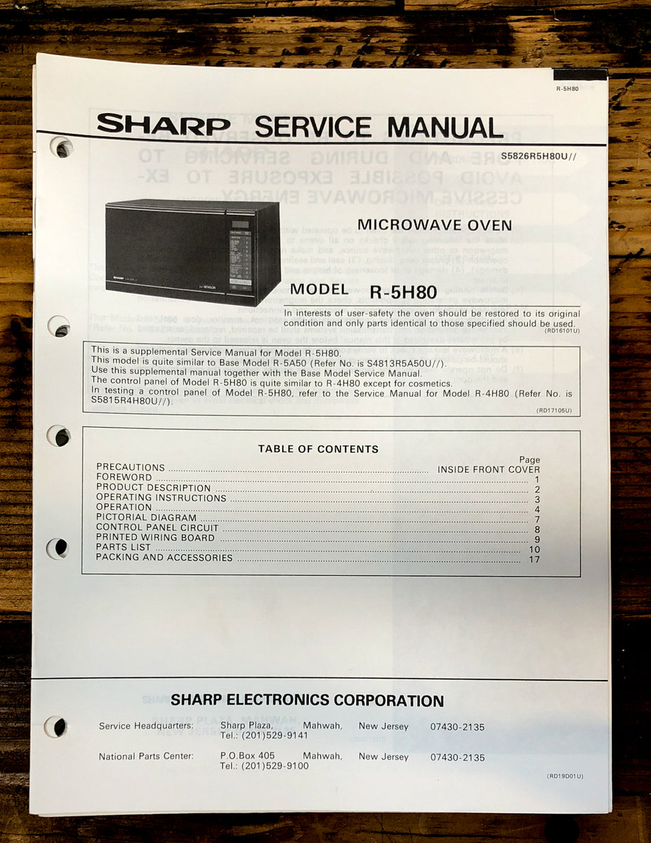Microwave Service Manual *Original* – Vintage Audio Store - Vintage ...