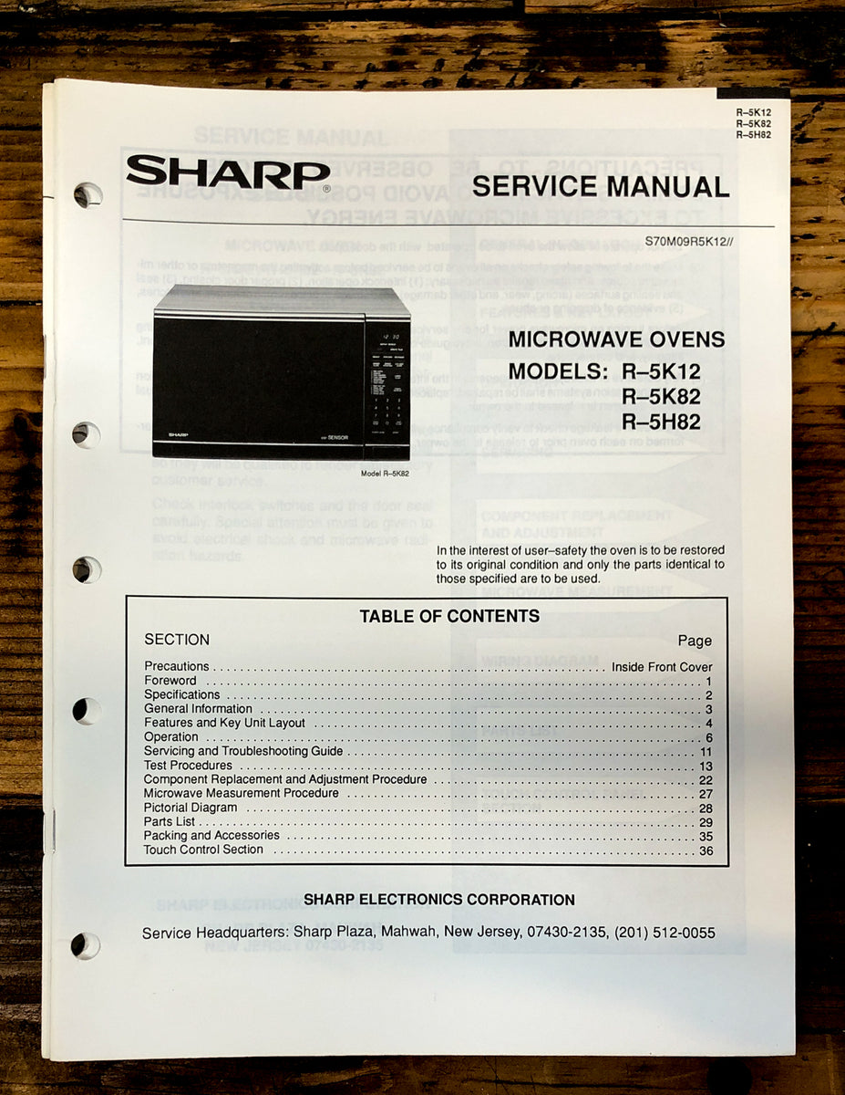 Microwave Service Manual *Original* – Vintage Audio Store - Vintage ...
