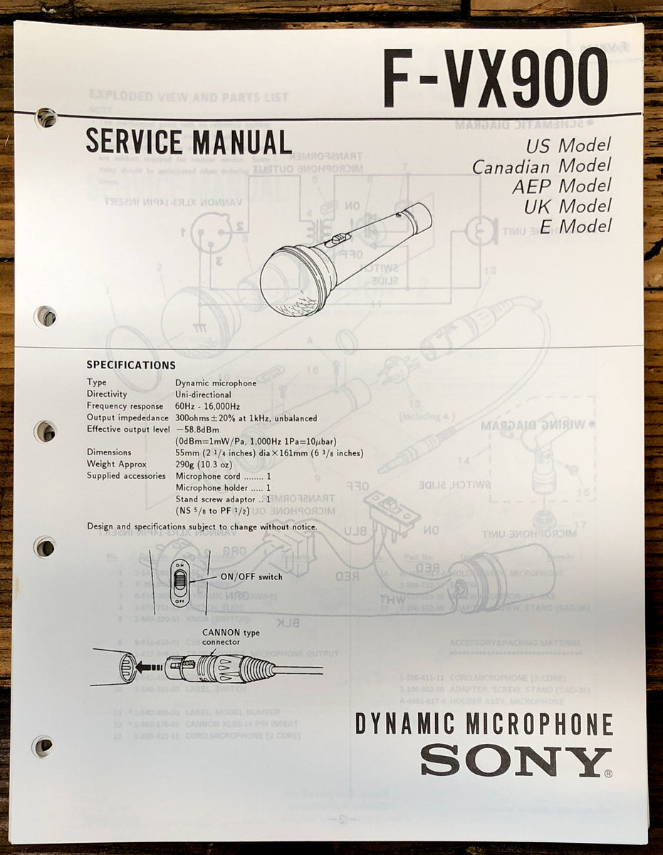 Microphone Service Manual *Original* – Vintage Audio Store - Vintage ...