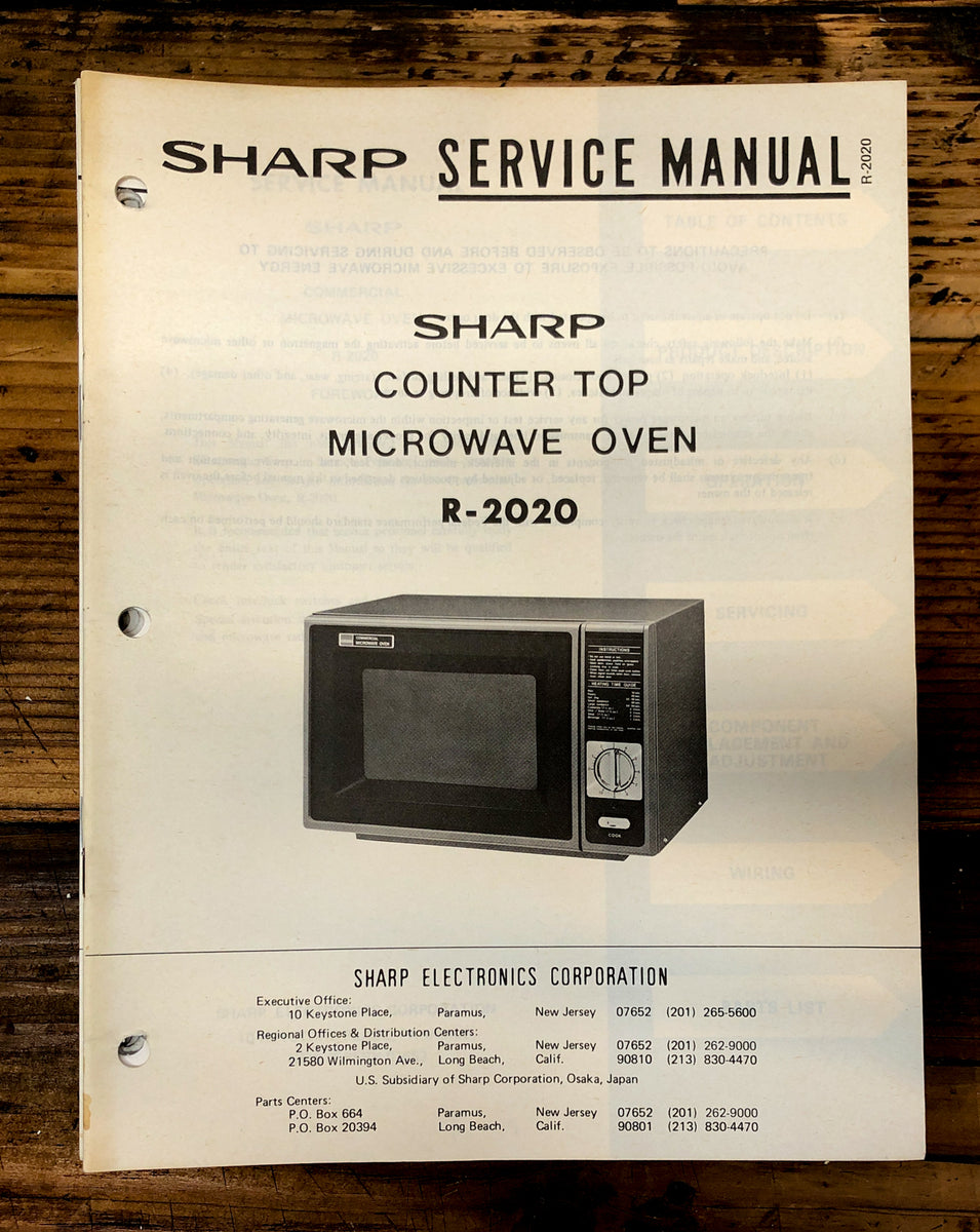 Microwave Service Manual *Original* – Vintage Audio Store - Vintage ...