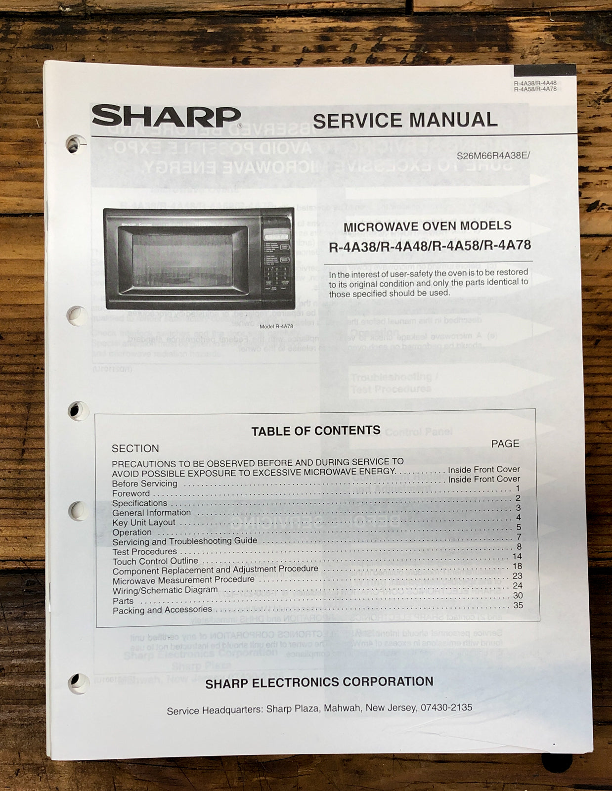 Microwave Service Manual *Original* – Vintage Audio Store - Vintage ...