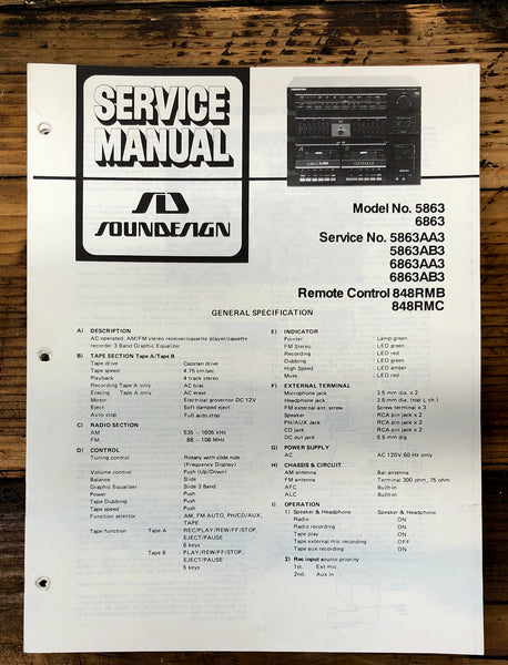Stereo Service Manual *Original* – Vintage Audio Store - Vintage Service Manuals, Stereo ...