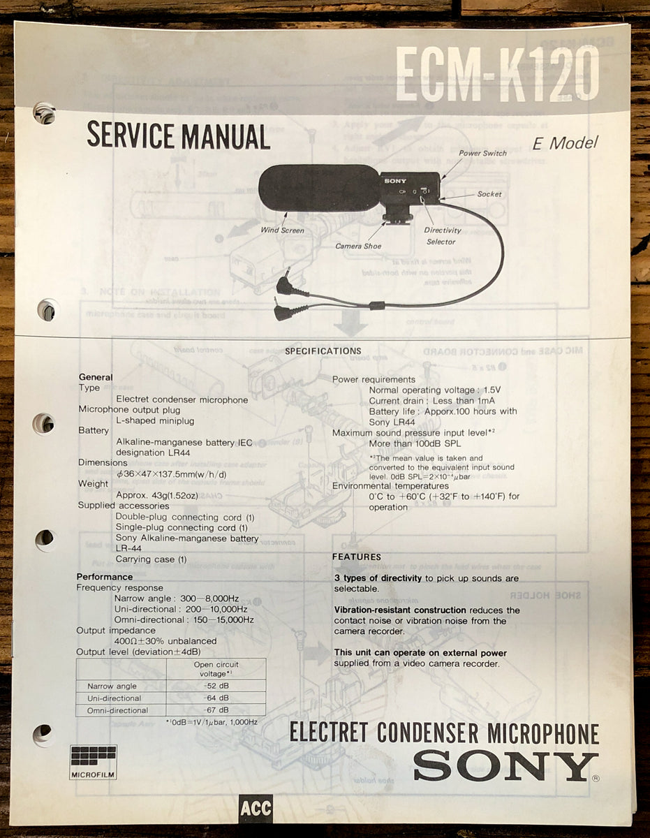 Microphone Service Manual *Original* – Vintage Audio Store - Vintage ...