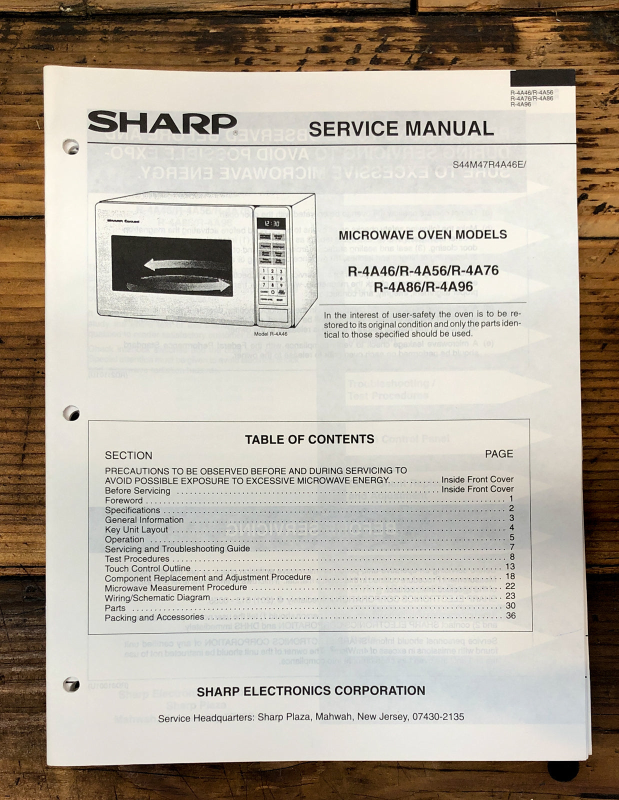 Microwave Service Manual *Original* – Vintage Audio Store - Vintage ...