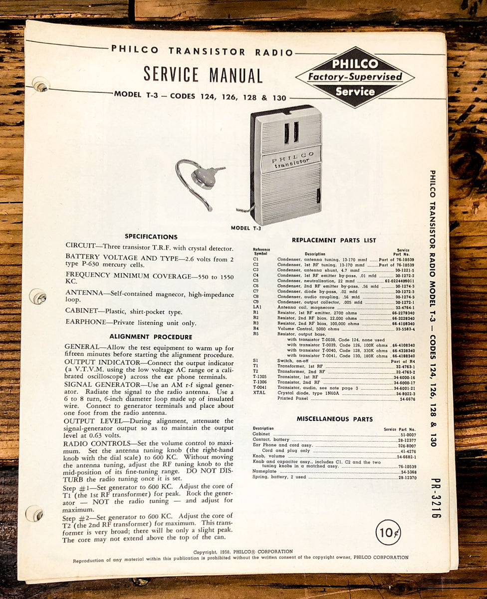 Radio Service Manual *Original* – Vintage Audio Store - Vintage Service ...