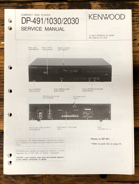 CD Player Service Manual *Original* – Vintage Audio Store - Vintage ...