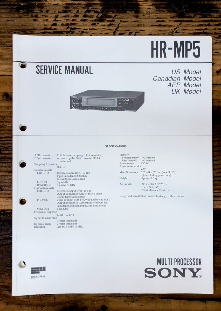 Processor Service Manual *Original* – Vintage Audio Store - Vintage ...