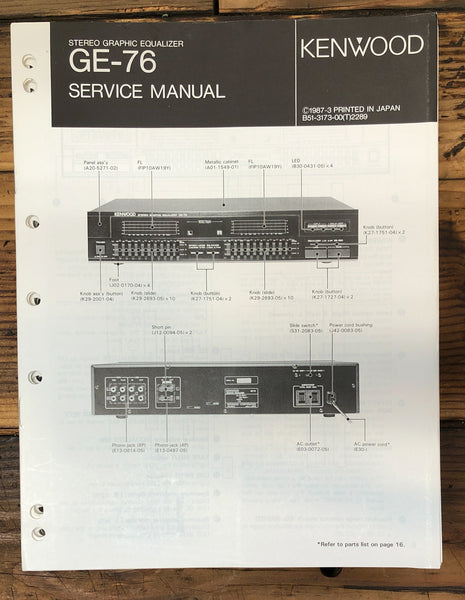 Graphic Equalizer Service Manual *Original* – Vintage Audio Store - Vintage Service Manuals ...