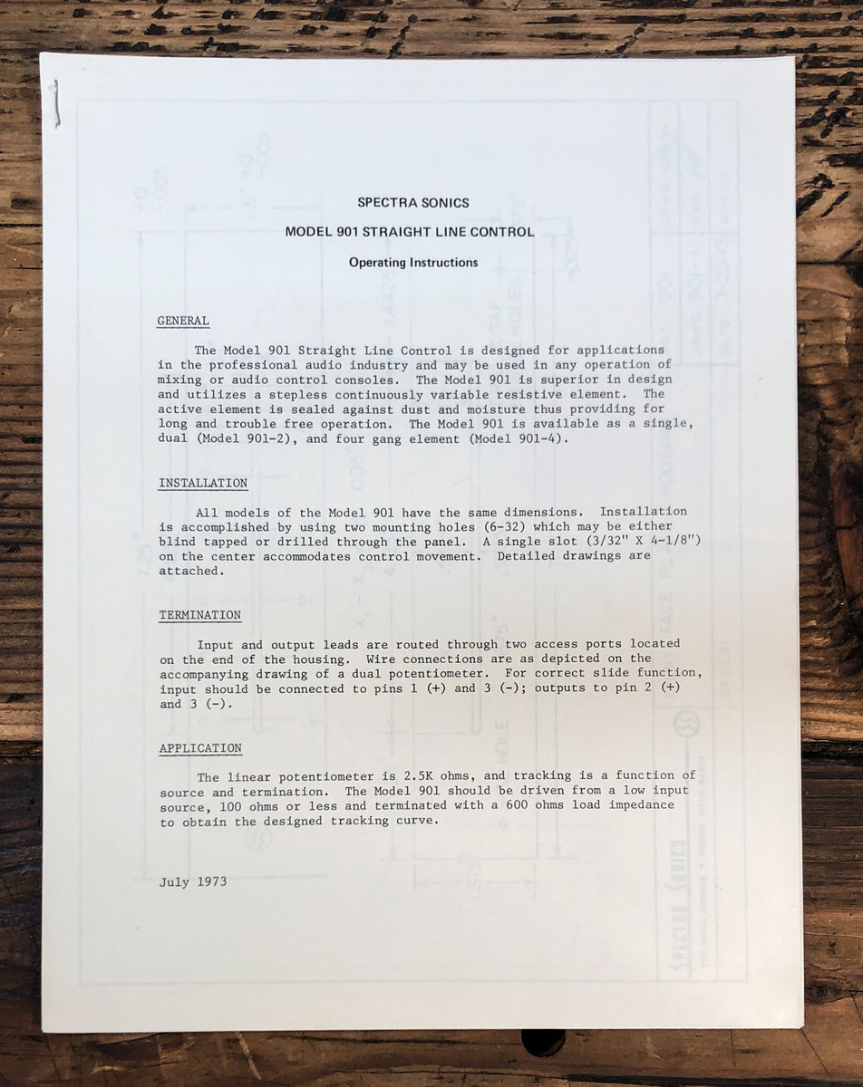 Straight Line Control Owner / User Manual *Original* – Vintage Audio ...