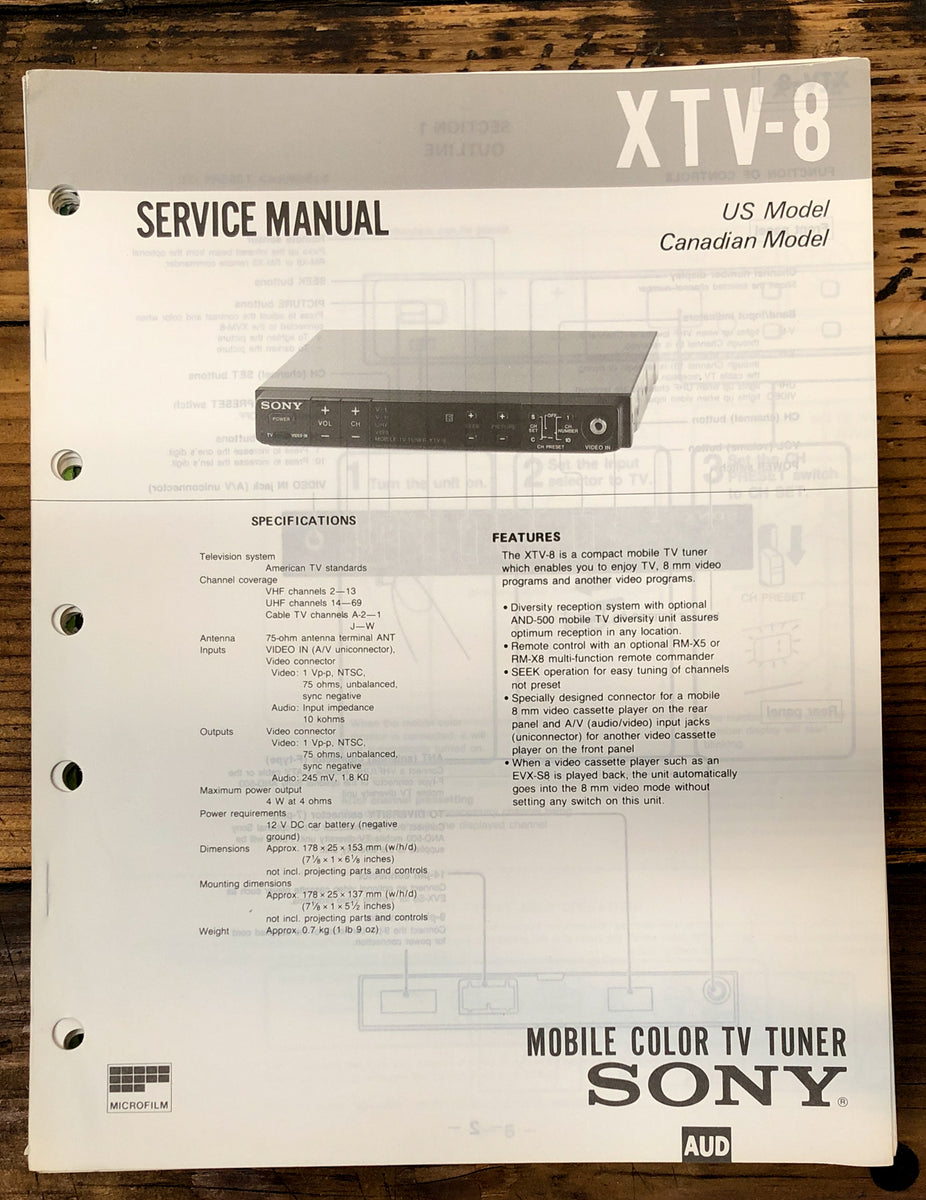TV Tuner Service Manual *Original* – Vintage Audio Store - Vintage ...