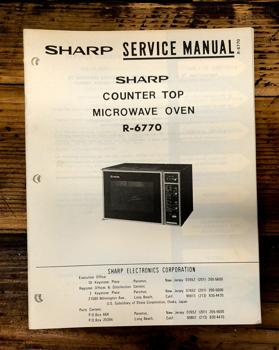 Microwave Service Manual *Original* – Vintage Audio Store - Vintage ...