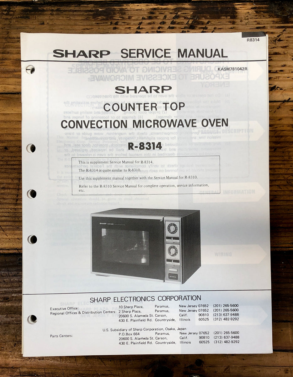 Microwave Service Manual *Original* – Vintage Audio Store - Vintage ...