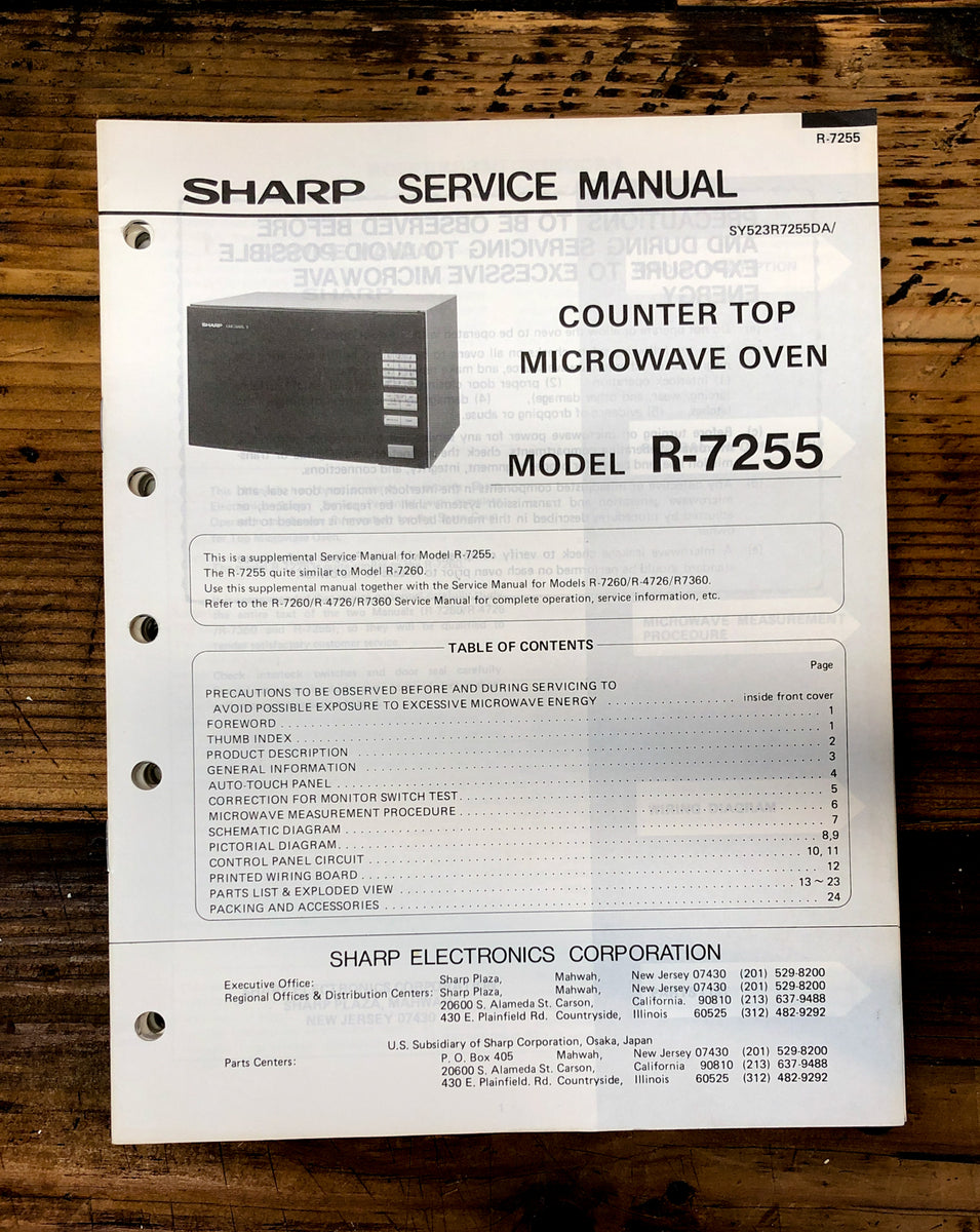 Microwave Service Manual *Original* – Vintage Audio Store - Vintage ...