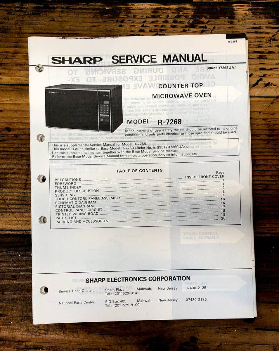 Microwave Service Manual *Original* – Vintage Audio Store - Vintage ...
