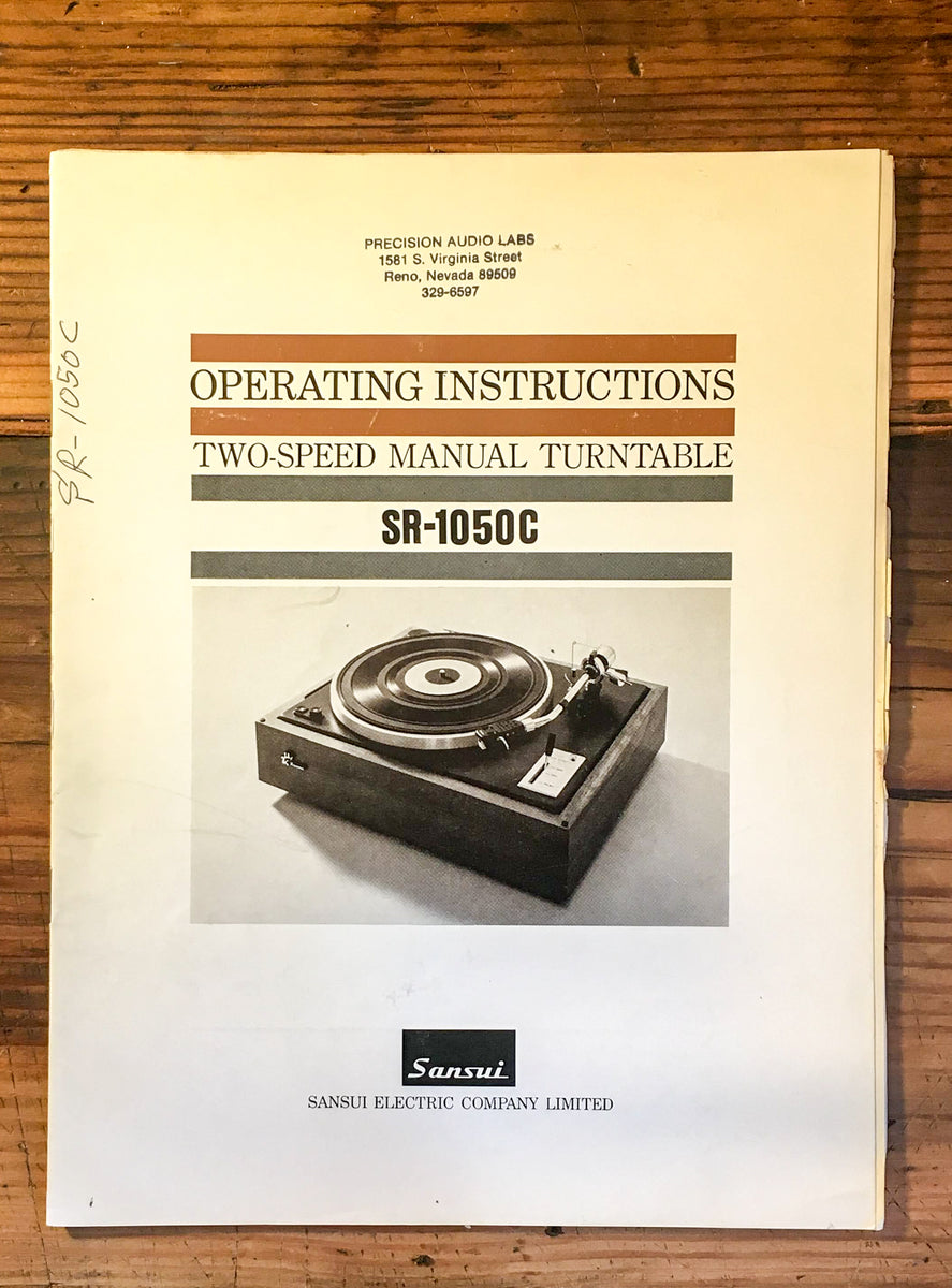 Record Player / Turntable Service Manual *Original* – Vintage Audio ...