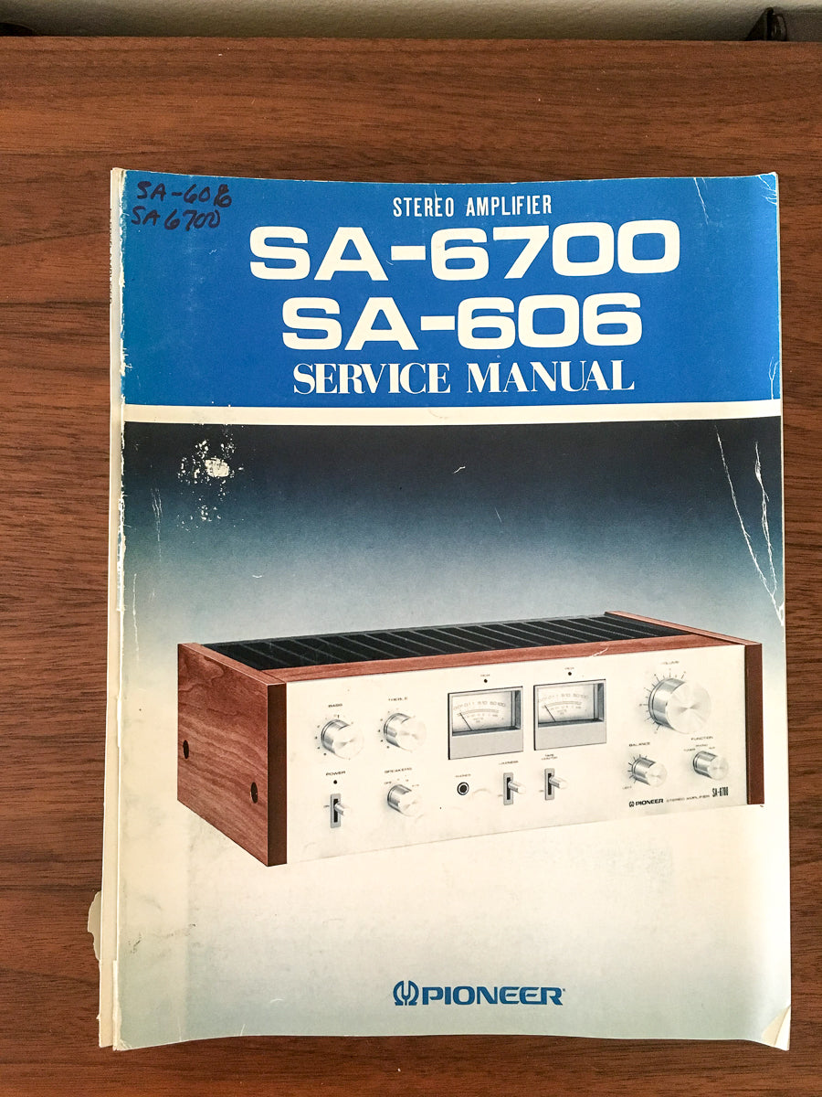 Pioneer SA-606 SA-6700 Amplifier Service Manual *Original* – Vintage ...