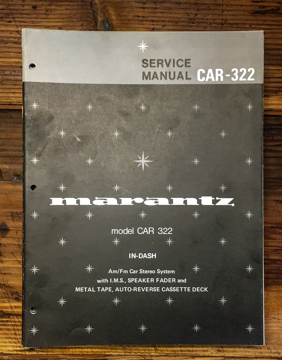 Marantz CAR-322 Car Stereo Service Manual *Original* – Vintage Audio ...