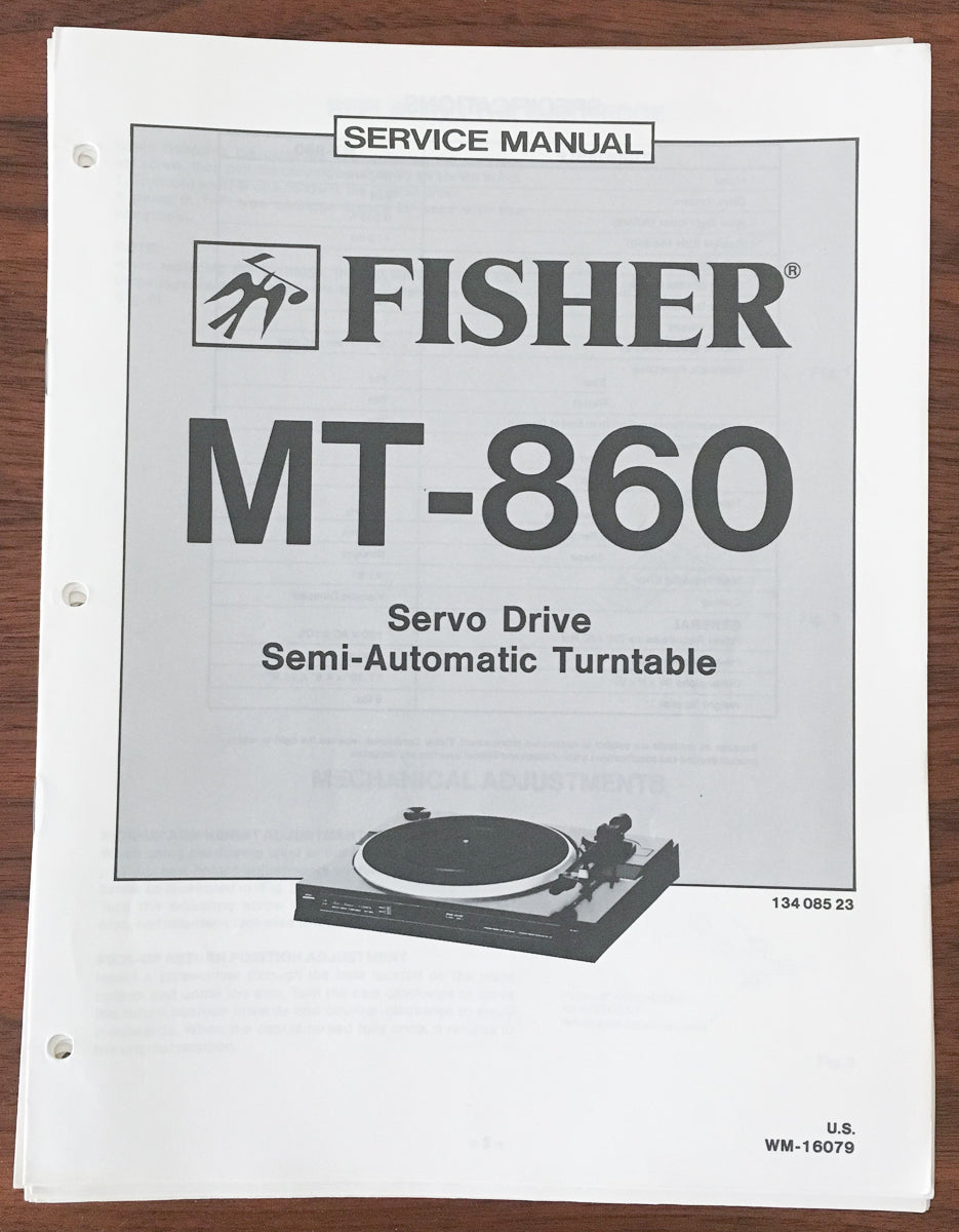 Fisher MT-860 Record Player / Turntable Service Manual *Original ...