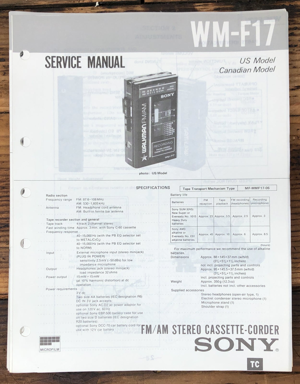 Cassette Player Service Manual *Original* – Vintage Audio Store ...