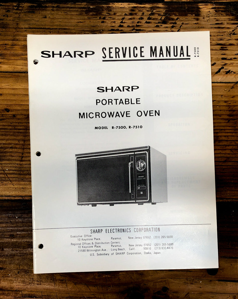 Microwave Service Manual *Original* – Vintage Audio Store - Vintage ...