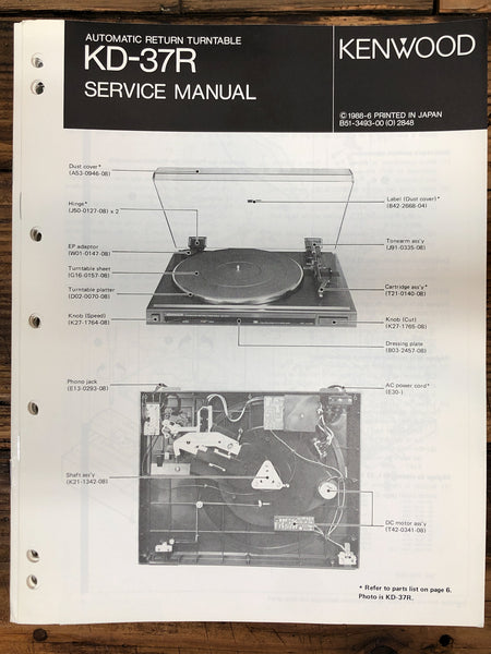 Record Player / Turntable Service Manual *Original* – Vintage Audio ...