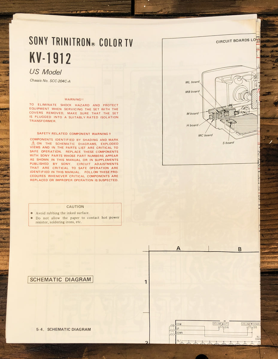 TV Fold Out Schematic *Original* – Vintage Audio Store - Vintage ...