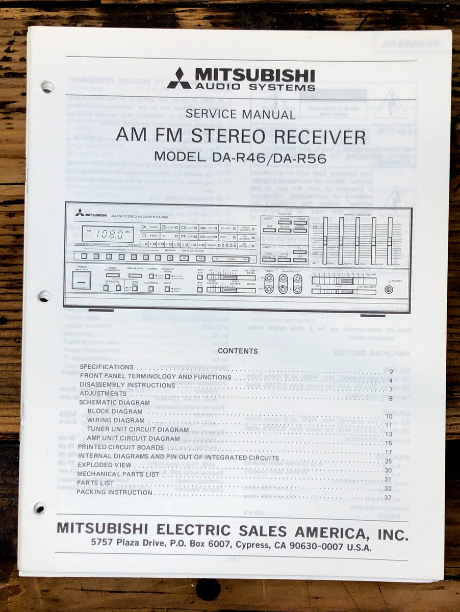 Receiver Service Manual *Original* – Vintage Audio Store - Vintage ...