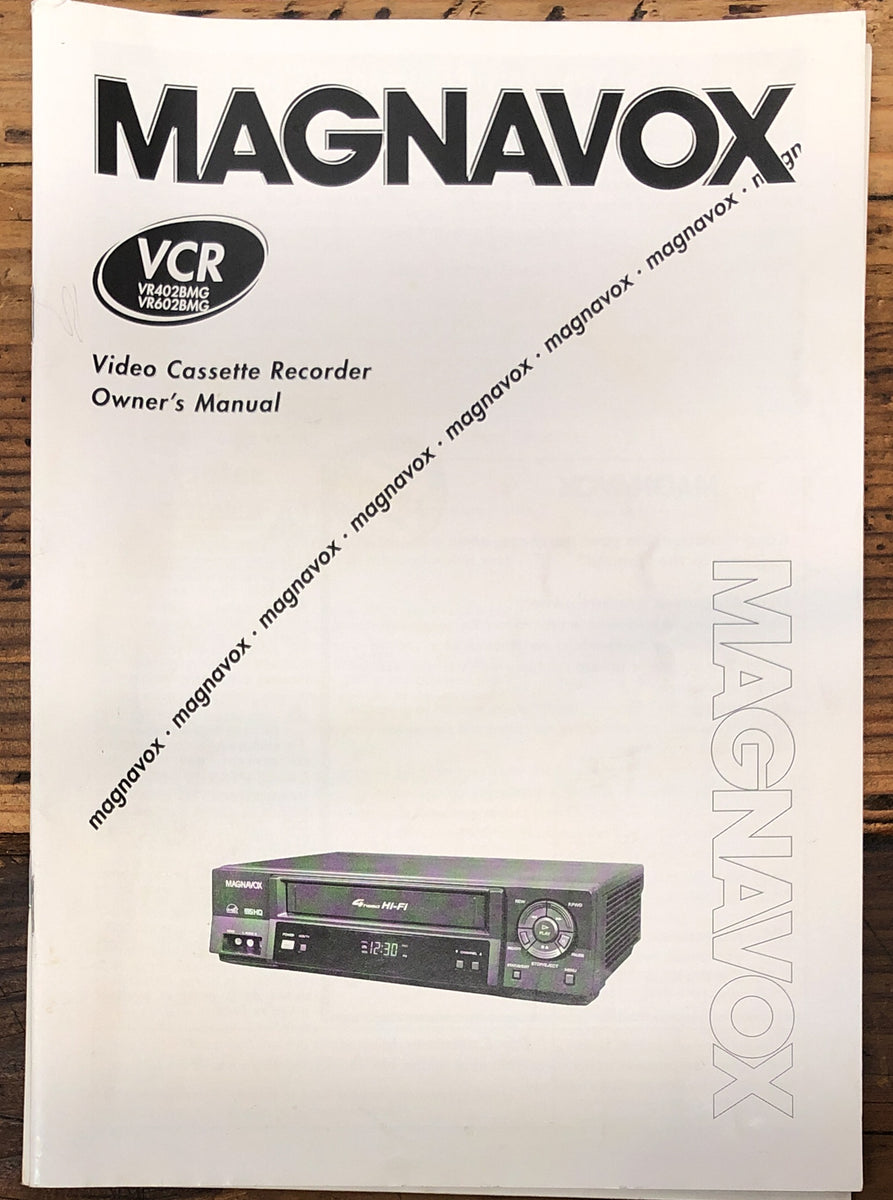 VCR Owner / User Manual *Original* – Vintage Audio Store - Vintage ...