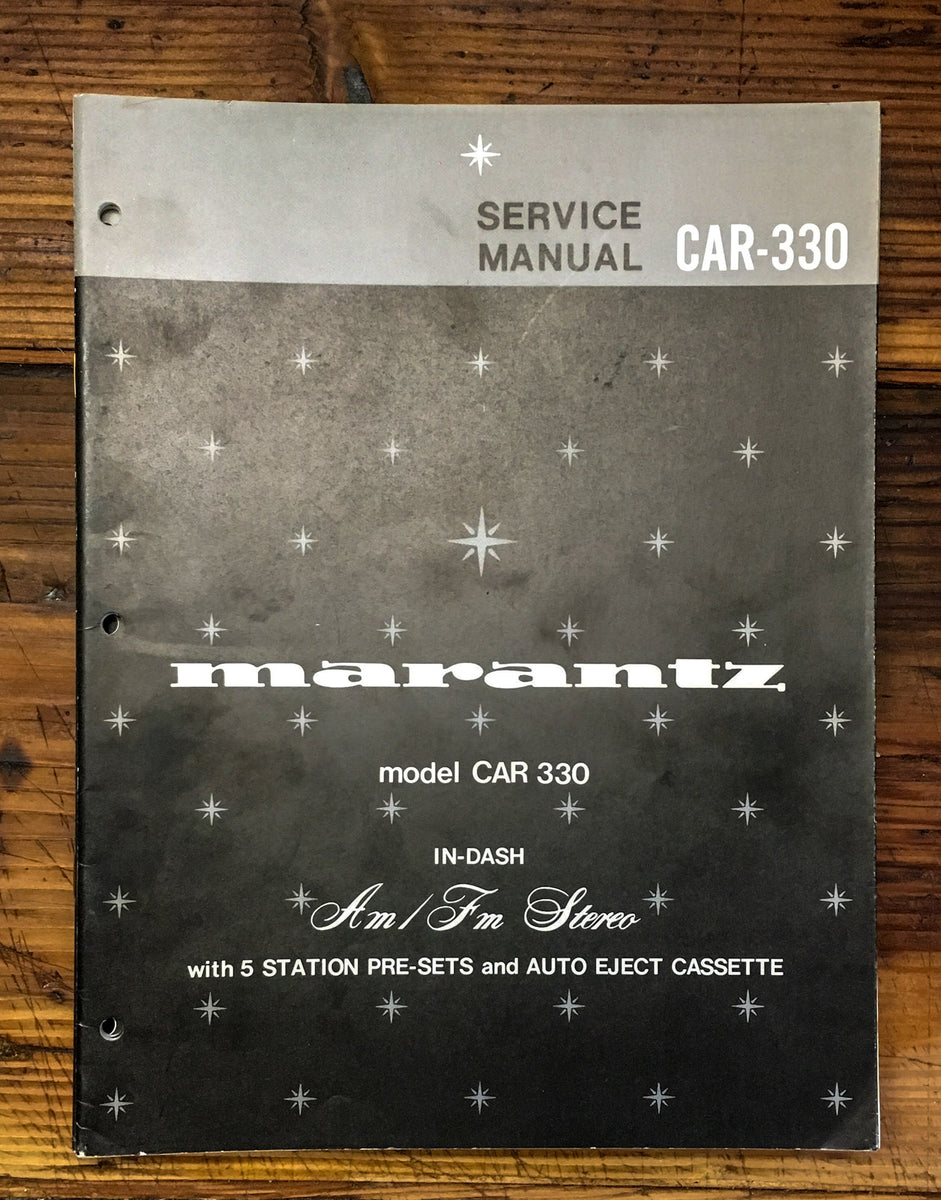 Marantz CAR-330 Car Stereo Service Manual *Original* – Vintage Audio ...
