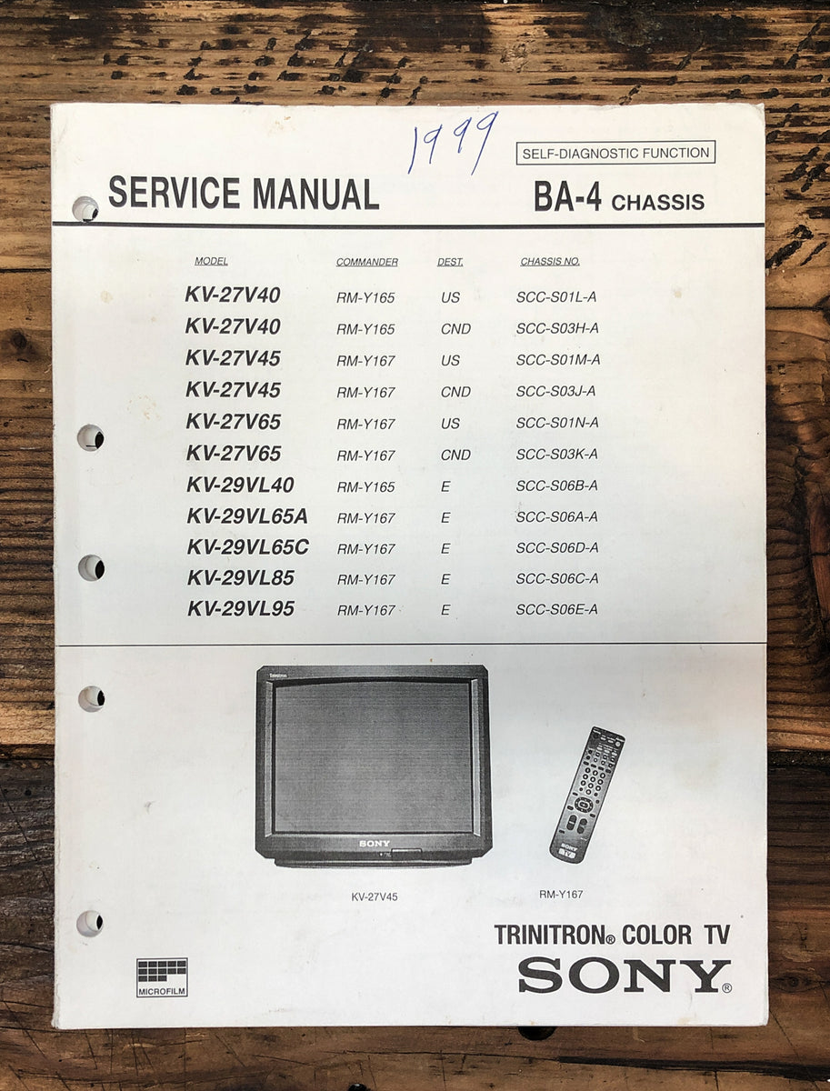 TV Service Manual *Original* – Vintage Audio Store - Vintage Service ...