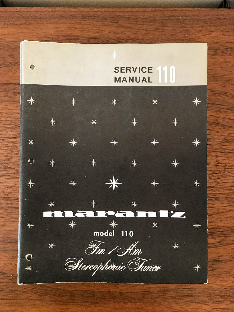 Marantz Model 110 Tuner Service Manual *Original* – Vintage Audio Store ...