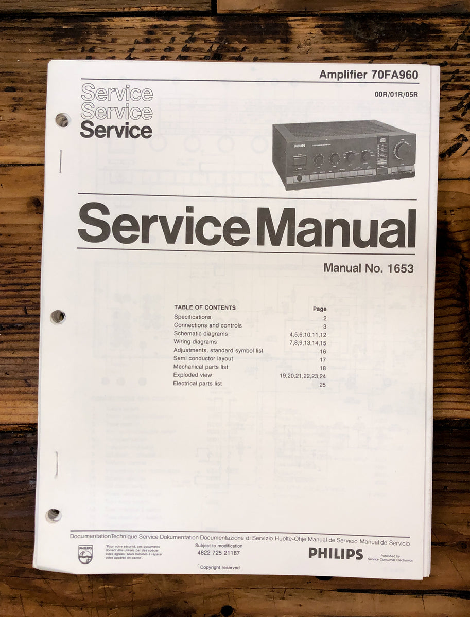 Amplifier Service Manual *Original* – Vintage Audio Store - Vintage ...