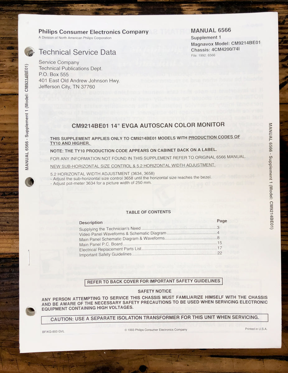 Monitor Service Manual *Original* – Vintage Audio Store - Vintage ...