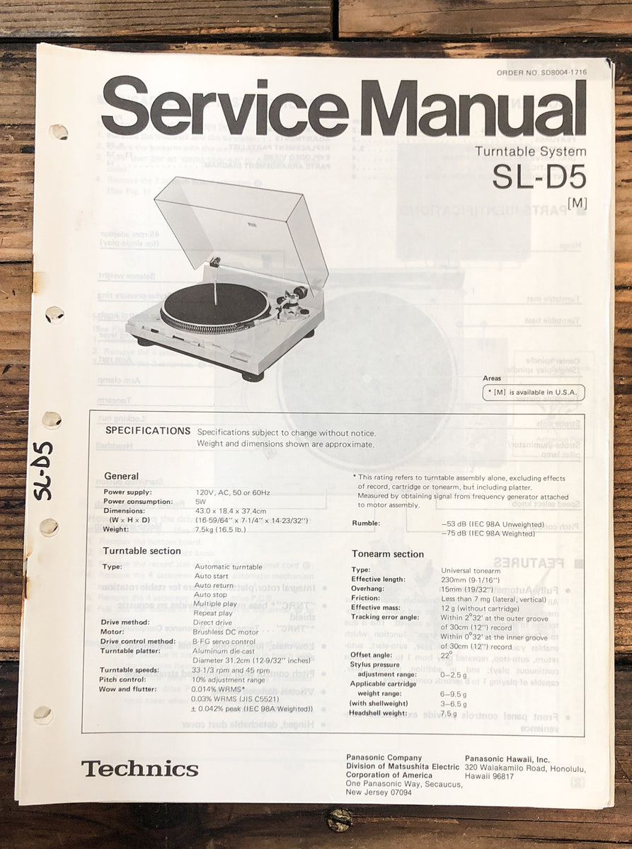 Record Player / Turntable Service Manual *Original* – Vintage Audio ...