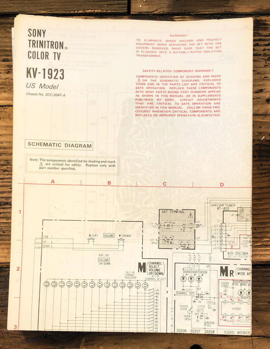 TV Fold Out Schematic *Original* – Vintage Audio Store - Vintage ...