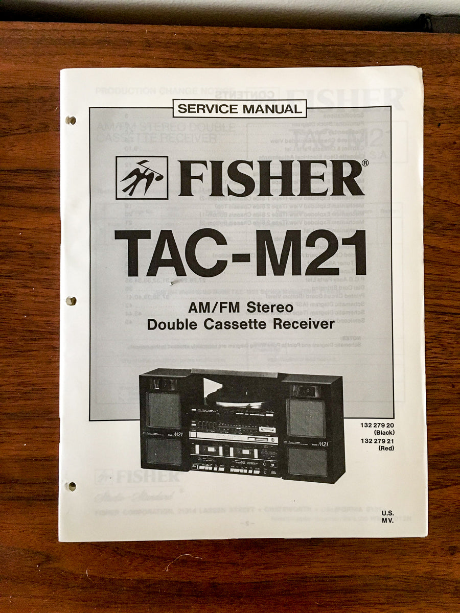 Fisher TAC-M21 Stereo Service Manual *Original* – Vintage Audio Store ...