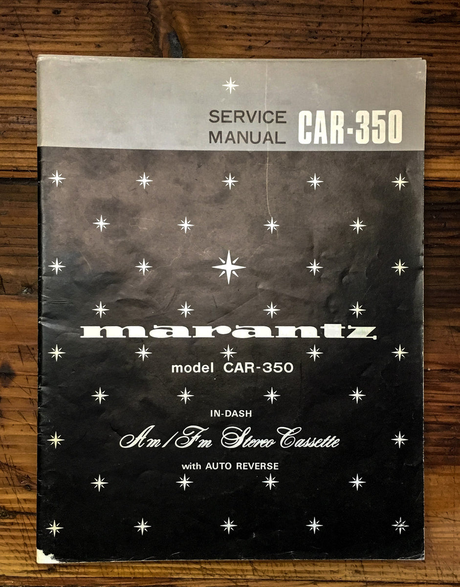 Marantz CAR-350 Car Stereo Service Manual *Original* – Vintage Audio ...