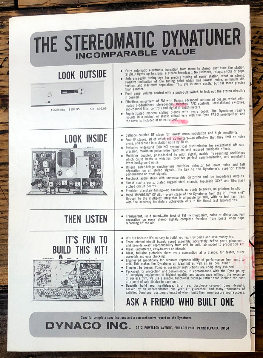 Tuner Wiring Diagram Manual *Original* – Vintage Audio Store - Vintage ...