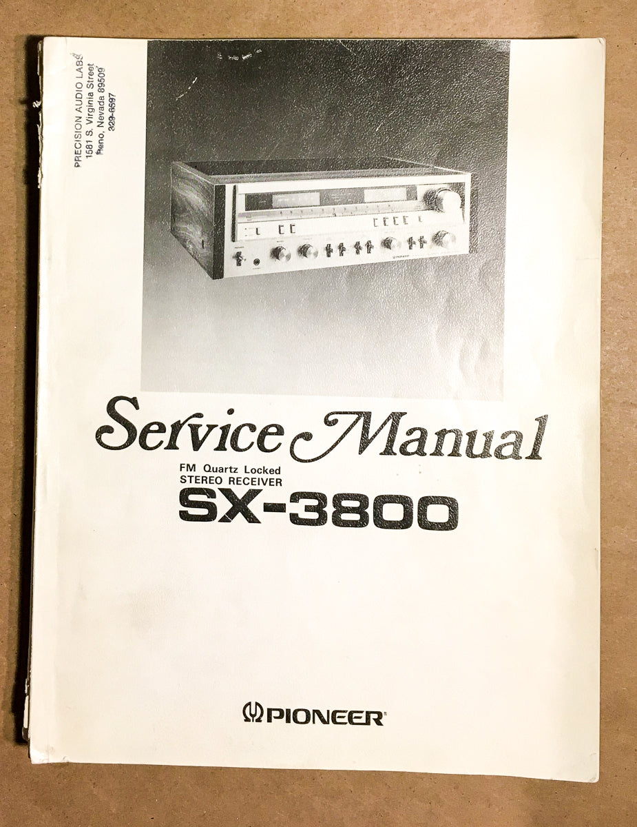 Pioneer SX-3800 Receiver Service Manual *Original* – Vintage Audio ...