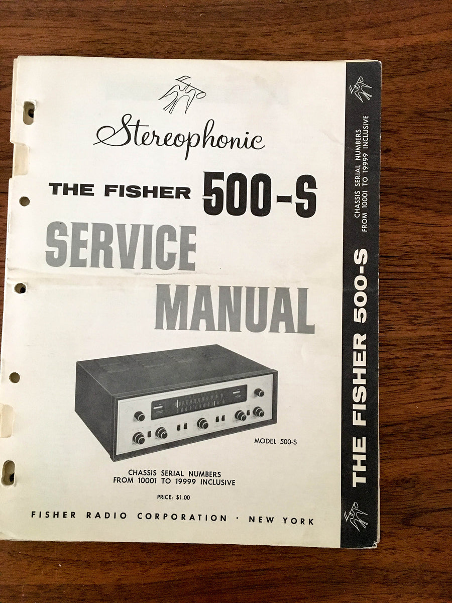 Fisher Model 500-S Receiver Service Manual *Original* – Vintage Audio ...
