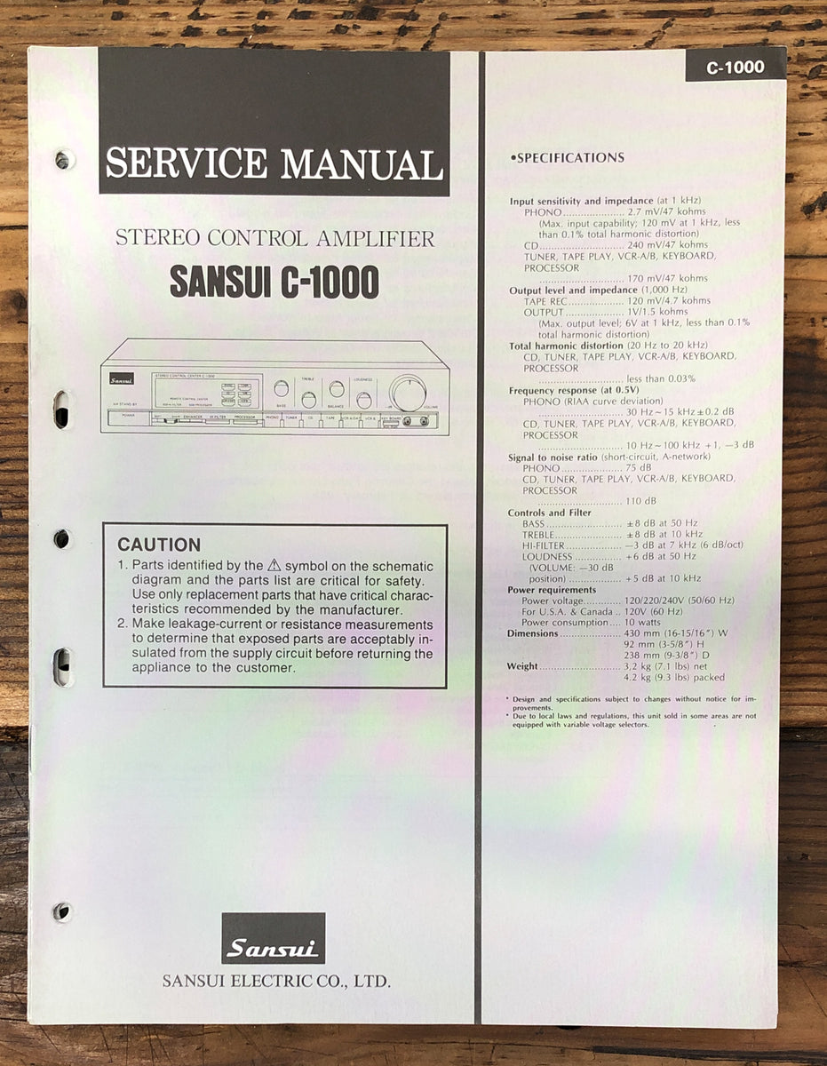 Preamp / Preamplifier Service Manual *Original* – Vintage Audio Store - Vintage Service Manuals ...