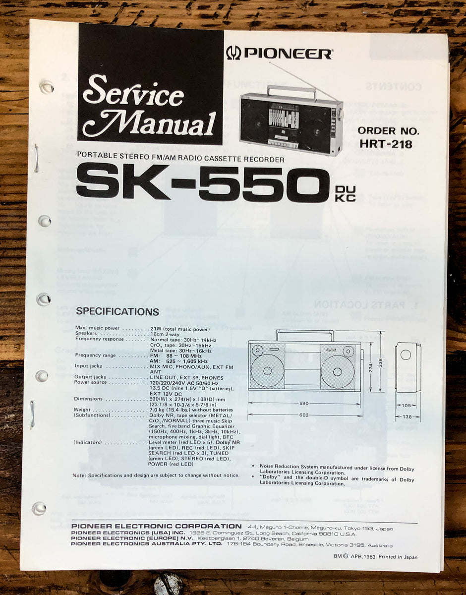 Radio Service Manual *Original* – Vintage Audio Store - Vintage Service ...