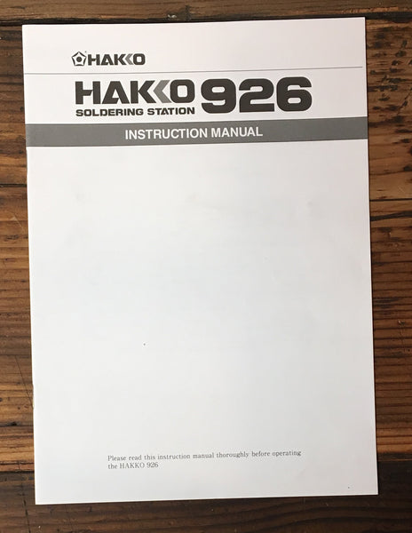 Soldering Station Owner / User Manual *Original* – Vintage Audio Store ...