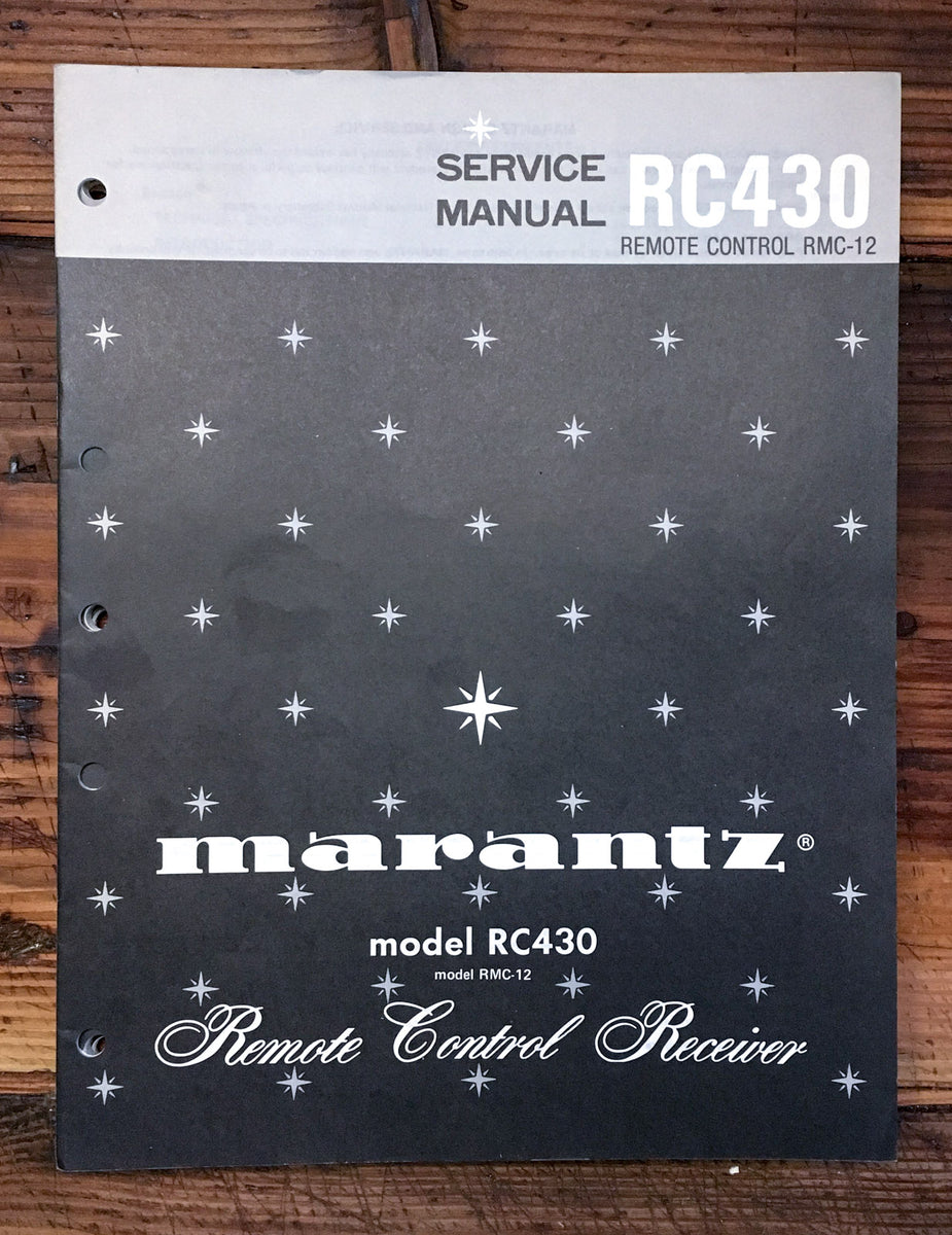 Marantz RC-430 RC430 Remote Control Service Manual *Original* – Vintage ...