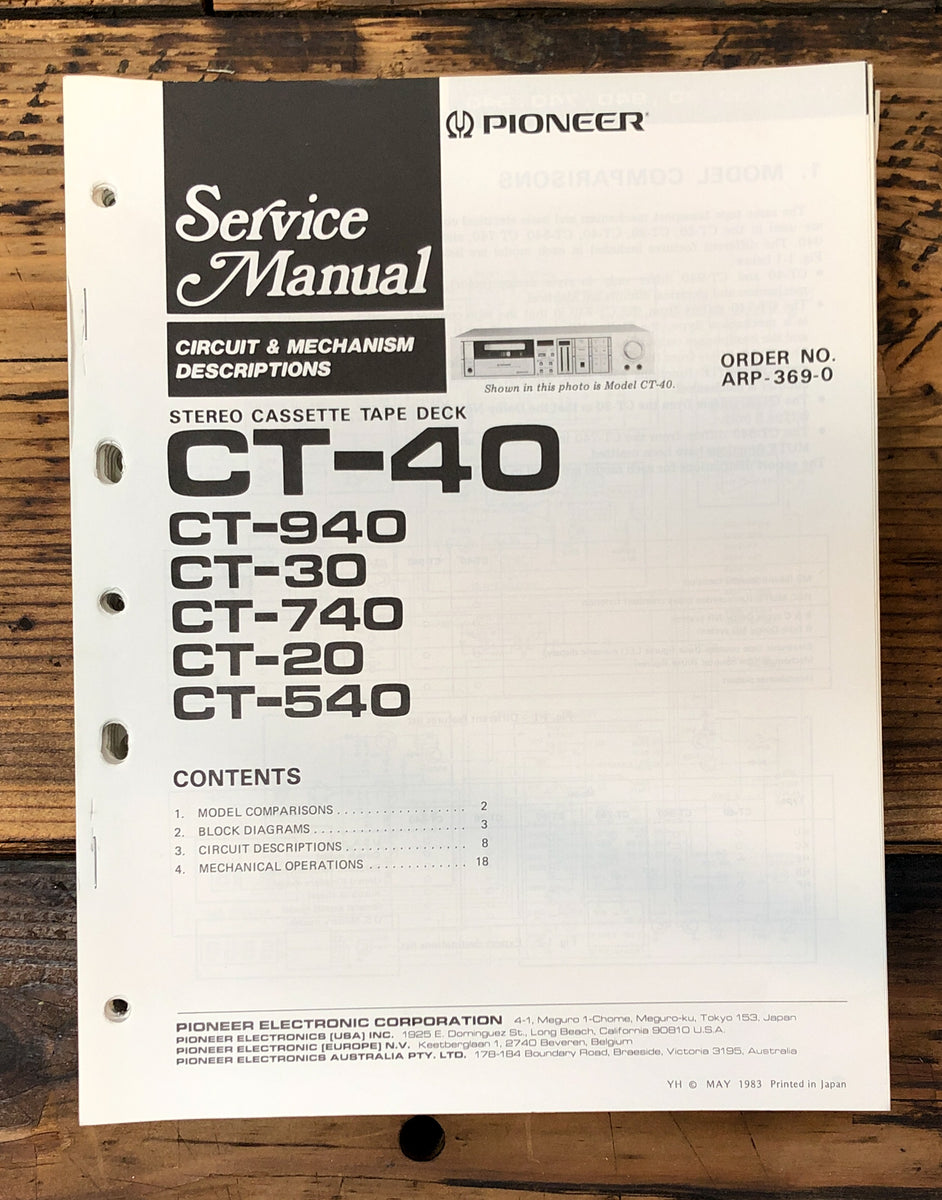Cassette Service Manual *Original* – Vintage Audio Store - Vintage Service Manuals, Stereo ...